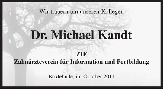 Dr. Michael Kandt: Nachruf : Stader Tageblatt
