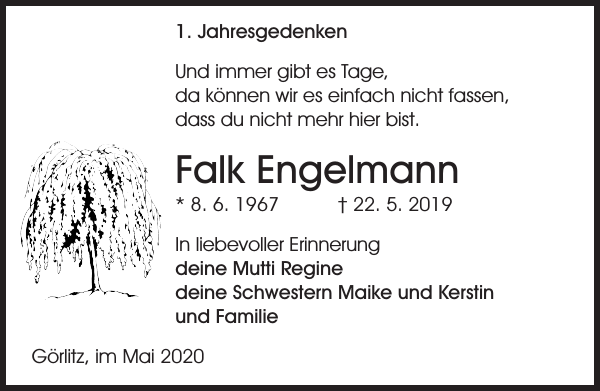 Falk Engelmann : Jahresgedenken : Sächsische Zeitung