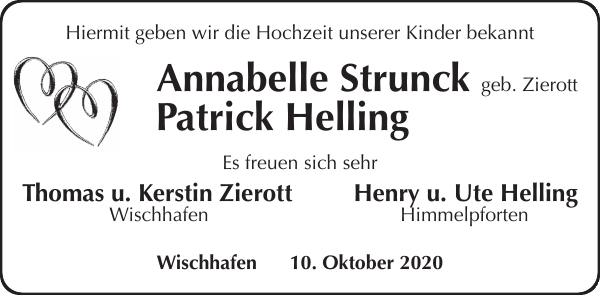 Annabelle Strunck und Patrick Helling: Hochzeit : Stader Tageblatt