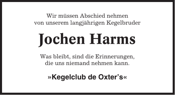 Jochen Harms: Aniversario : Cuxhavener Nachrichten
