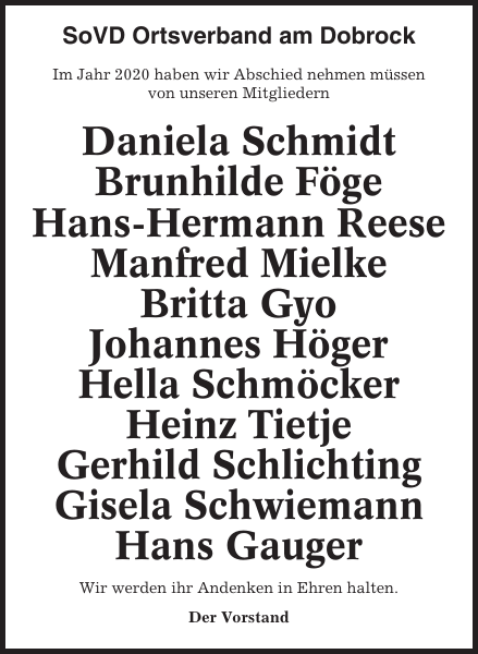 Daniela Schmidt, Brunhilde Föge, Hans-Hermann Reese, Manfred Mielke ...