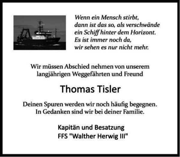 Thomas Tisler: Gedenken : Cuxhavener Nachrichten
