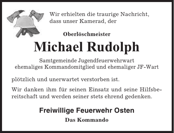 Michael Rudolph: Gedenken : Cuxhavener Nachrichten