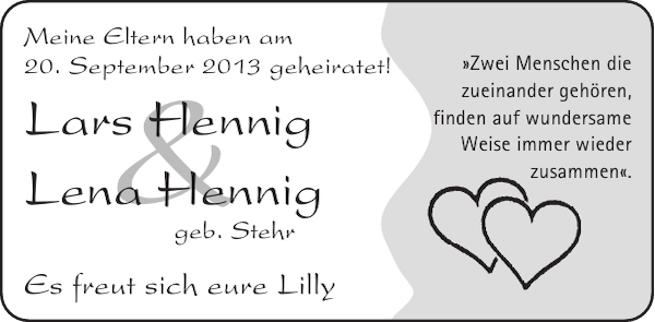 Lars Hennig Lena Hennig: Hochzeit : Cuxhavener Nachrichten