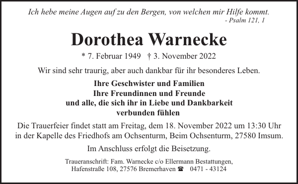 Dorothea Warnecke: Aniversario : Nordsee-Zeitung