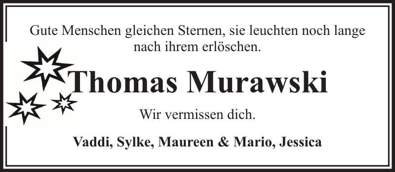 Thomas Murawski: Gedenken : Nordsee-Zeitung