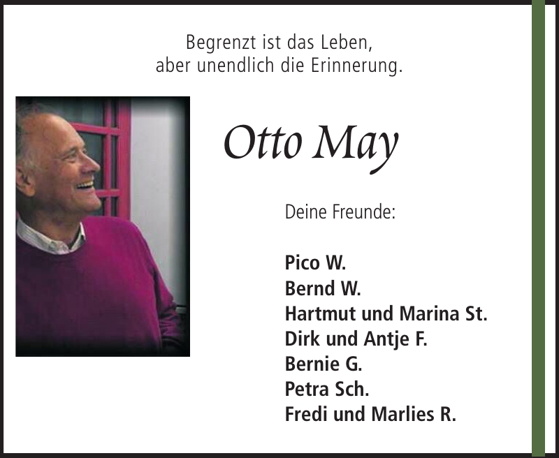 Otto May: Nachruf : Nordsee-Zeitung