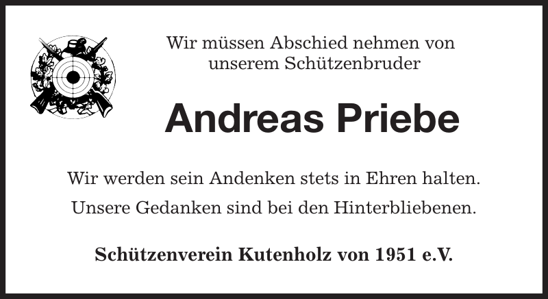 Andreas Priebe: Nachruf : Stader Tageblatt