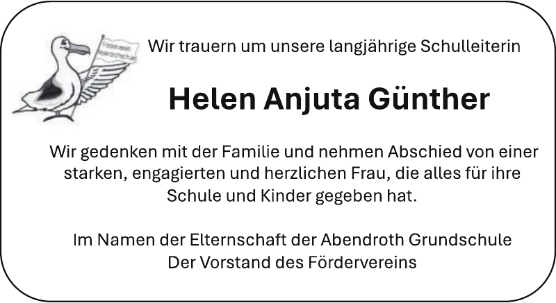 Helen Anjuta Günther: Gedenken : Cuxhavener Nachrichten