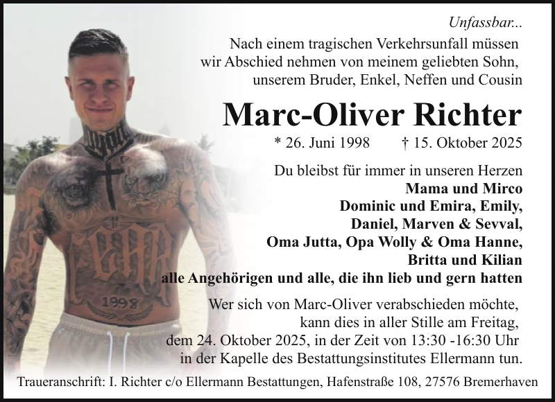 Marc-Oliver Richter: Gedenken : Nordsee-Zeitung
