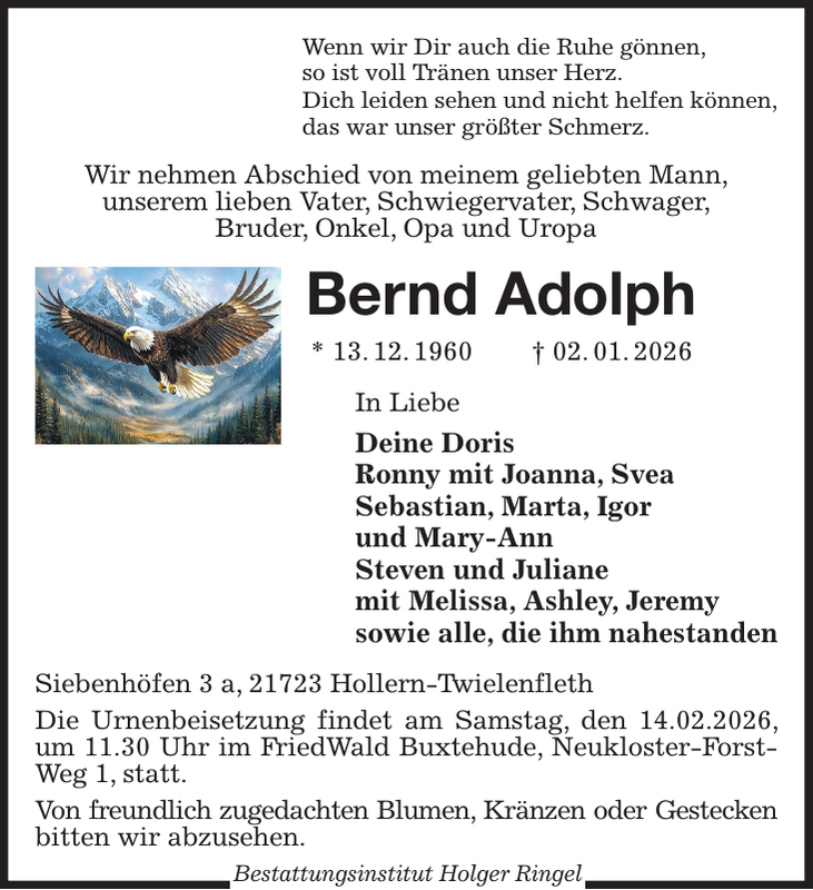 Bernd Ibold Traueranzeige